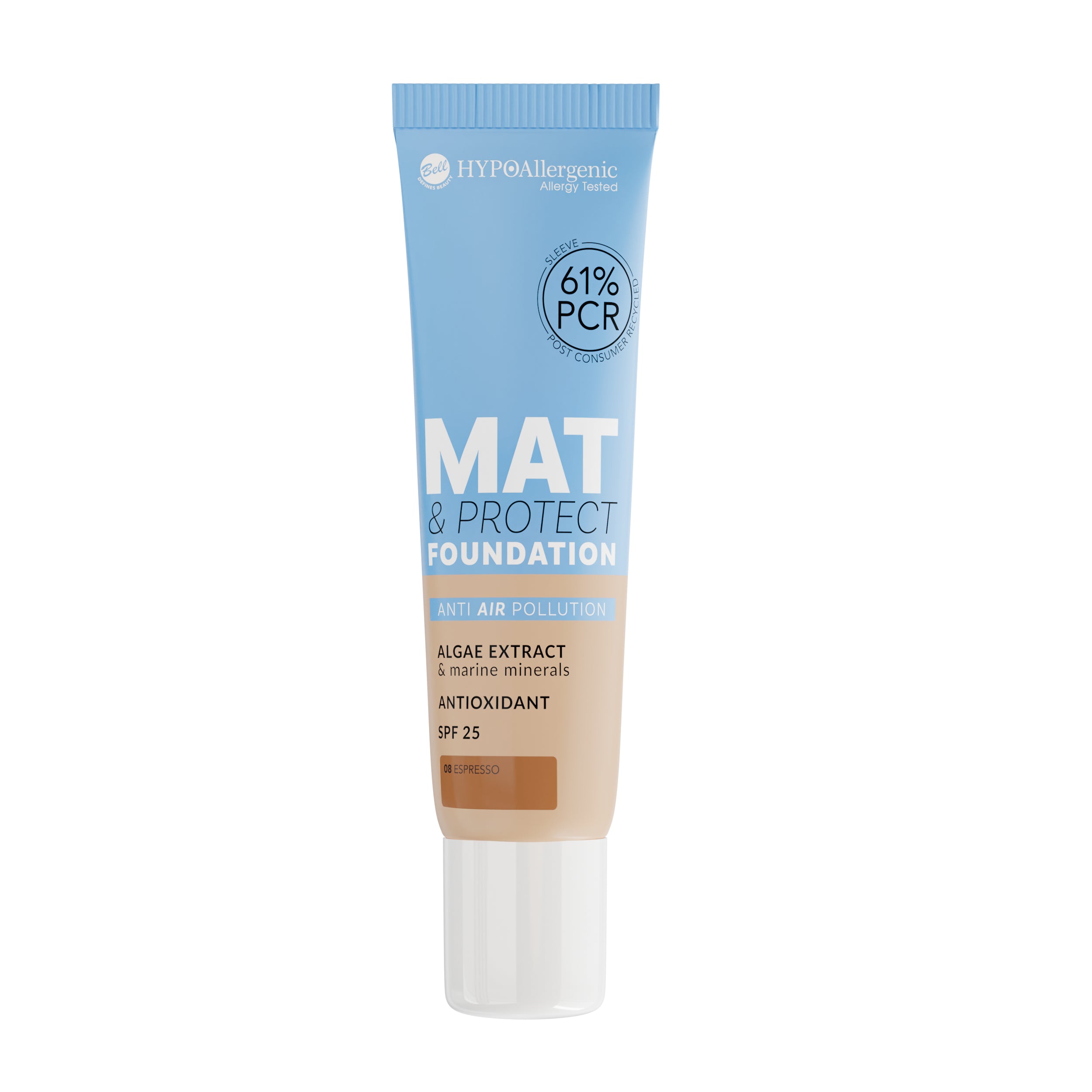 Mat & Protect Foundation SPF 25 08 Espresso – HYPOALLERGENIC